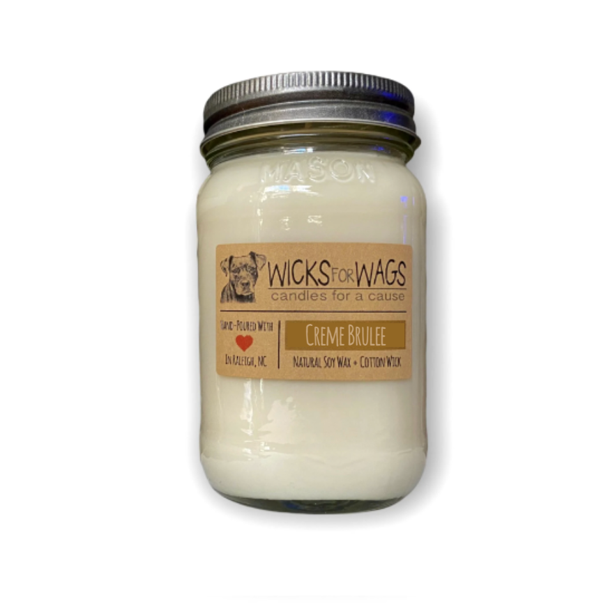 Creme Brûlée | Large Mason Jar – Wicks for Wags