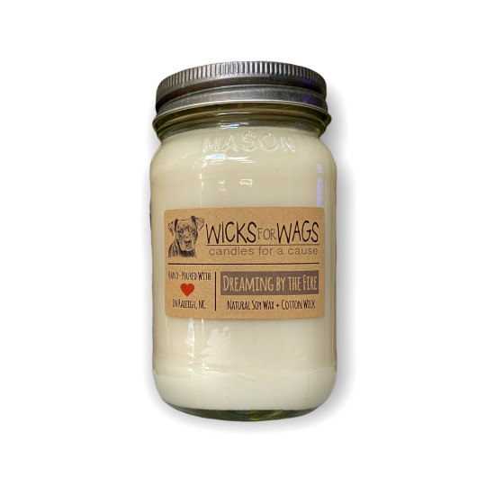 Dreaming by the Fire | Large Mason Jar – Wicks for Wags