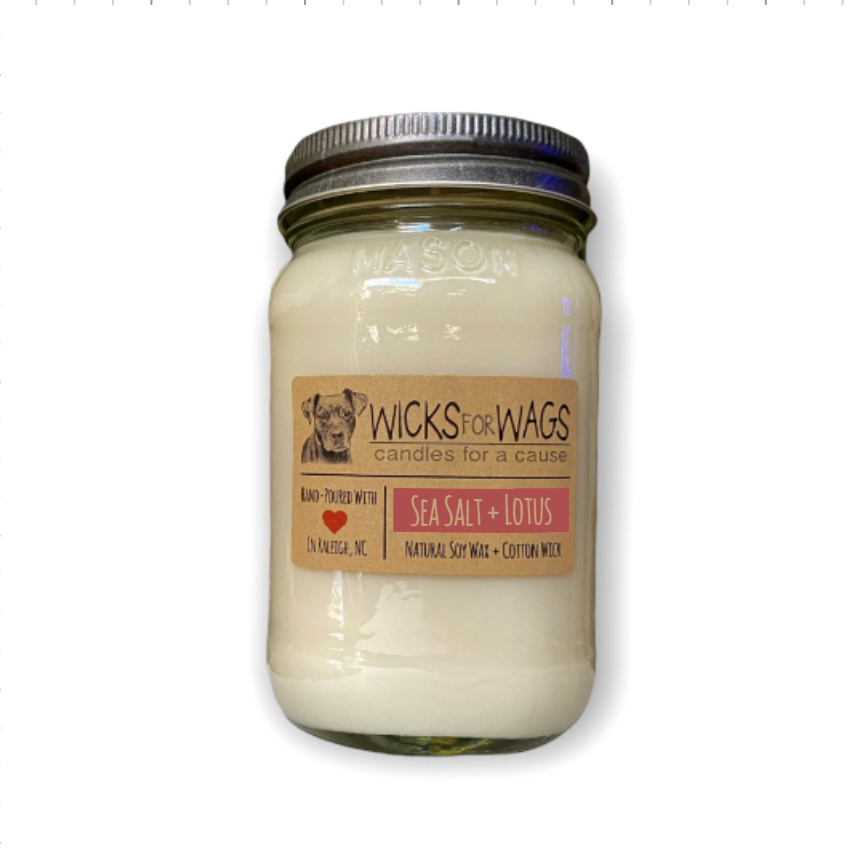 Sea Salt + Lotus | Large Mason Jar – Wicks for Wags