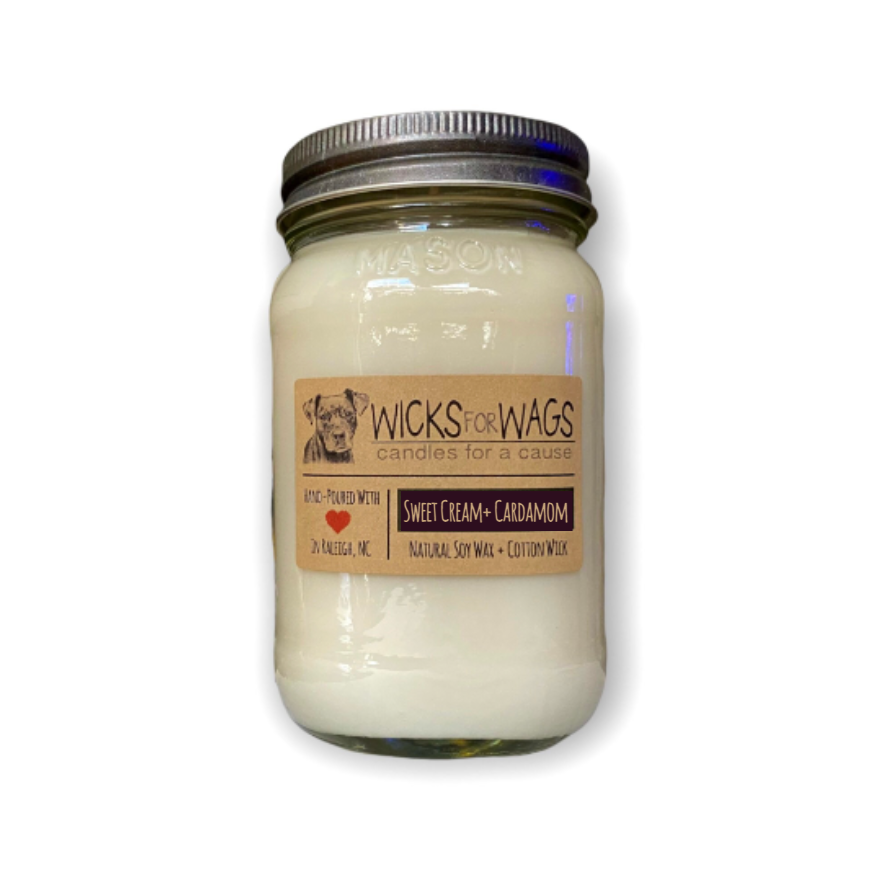 Sweet Cream + Cardamom | Large Mason Jar – Wicks for Wags